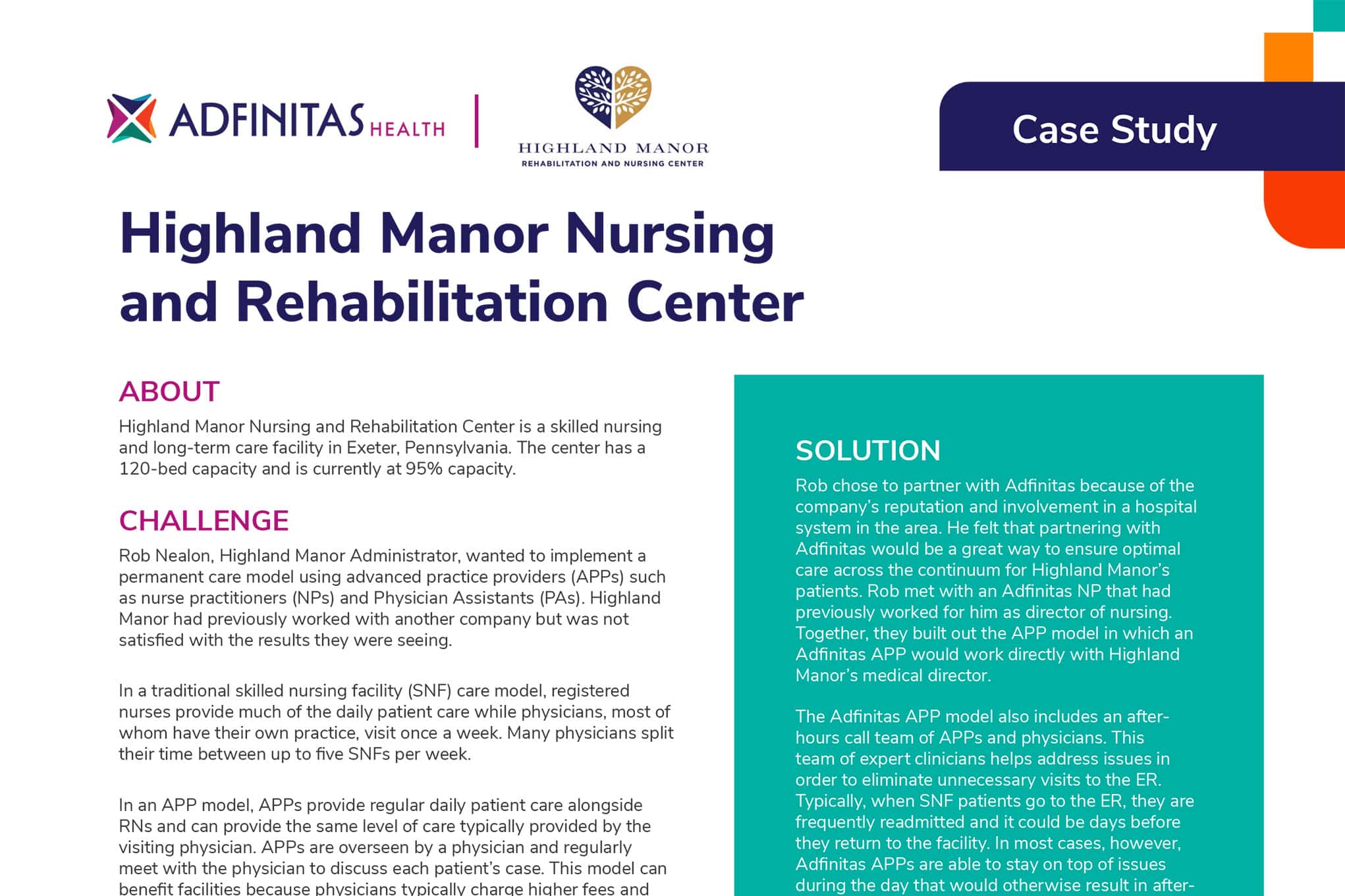 Highland Manor Nursing and Rehabilitation Center | Adfinitas