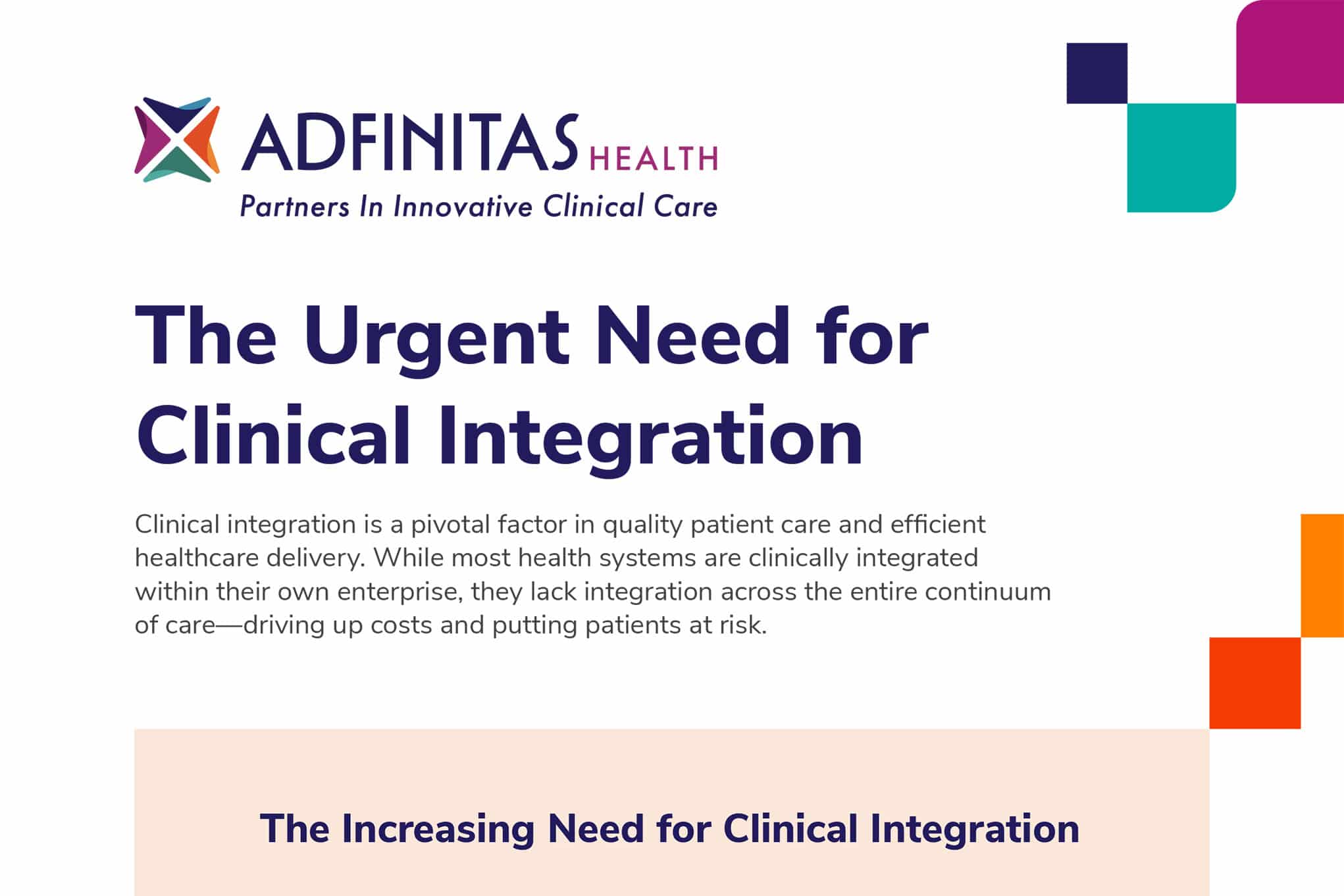 The Urgent Need for Clinical Integration | Adfinitas